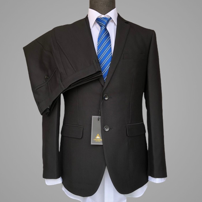Stelan jas formal pria jas hitam berkwalitas - Hitam, 48/34